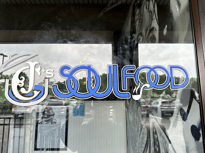 The bright blue sign of CJ's Soul Food beckons like a neon promise of Southern comfort in suburban Westerville. No fancy frills needed when the food speaks this loudly.er taste