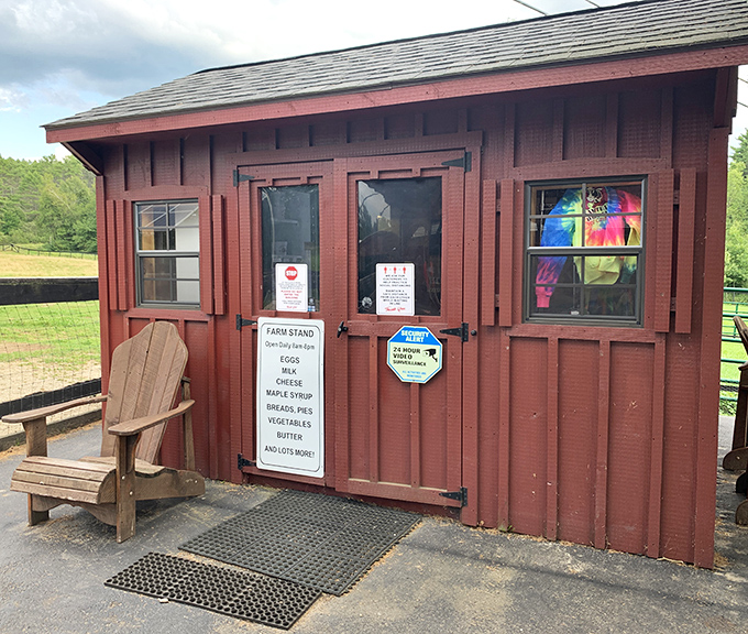 The unassuming red farm stand that houses ice cream dreams&mdash;proof that the best things in life rarely need neon signs or fancy facades.