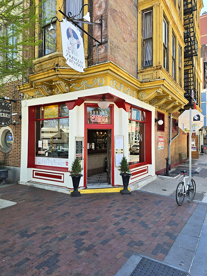 The corner storefront that launched a thousand ice cream dreams. This red and white facade is Philadelphia's sweetest time machine.