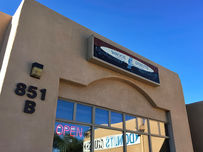 The unassuming adobe exterior of Whoo's Donuts might fool you, but locals know this modest storefront houses some of Santa Fe's most extraordinary sweet treasures.