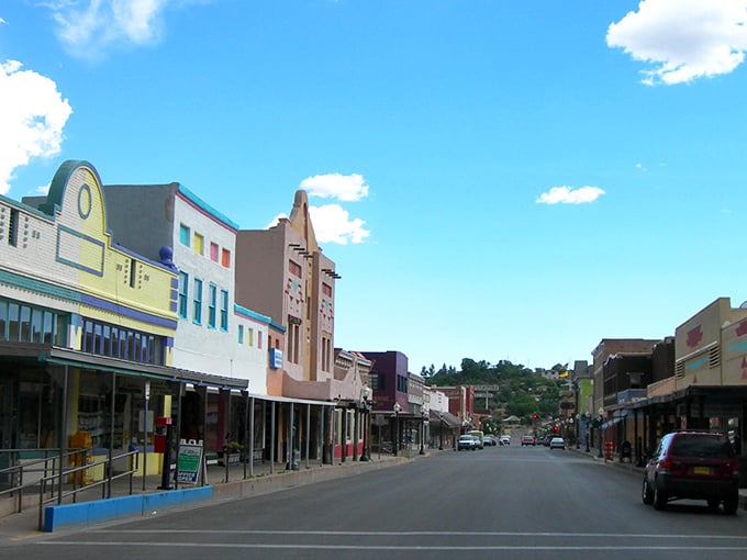 Schaedel's Bakery stands as a colorful sentinel on Silver City's main drag, promising sweet treasures within those brick walls that have witnessed decades of downtown life.