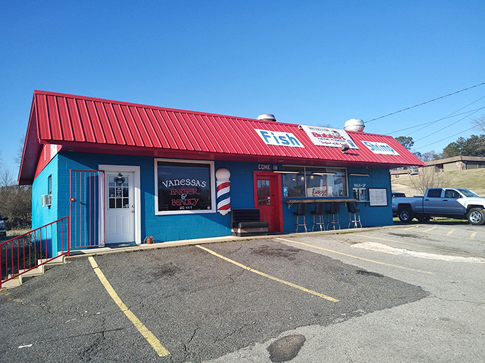 The bright red roof and bold "Fish" and "Shrimp" signs aren't subtle, but neither is the flavor waiting inside this Hot Springs treasure.