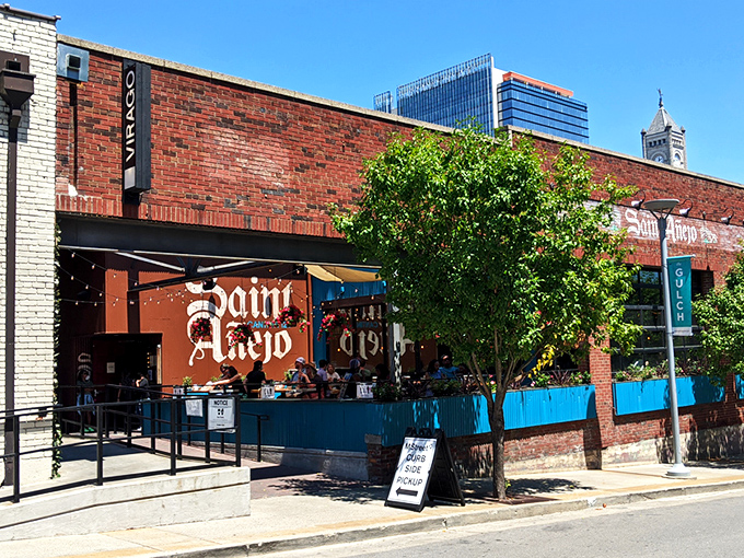 Saint Anejo's red brick exterior in Nashville's Gulch neighborhood promises culinary adventures within&mdash;like finding Mexico's soul in Tennessee's heart.