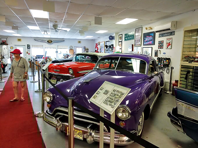 The unassuming gray exterior hides automotive treasures like your grandmother's secret recipe box&mdash;except instead of cookies, you'll find Cadillacs.