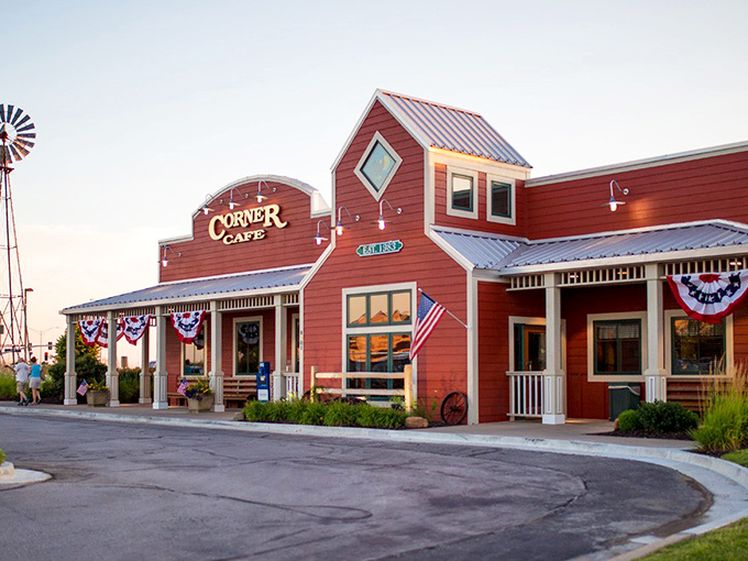 The bright orange exterior of Corner Cafe stands like a beacon of breakfast hope, promising comfort food worth every mile of your journey.