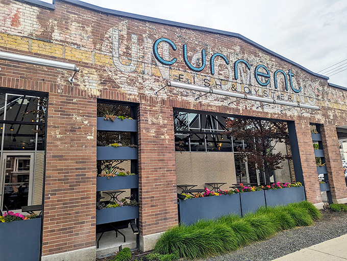 The weathered brick exterior of Current Fish and Oyster feels like a secret you've stumbled upon&mdash;a coastal gem hiding in plain sight in downtown Salt Lake City.