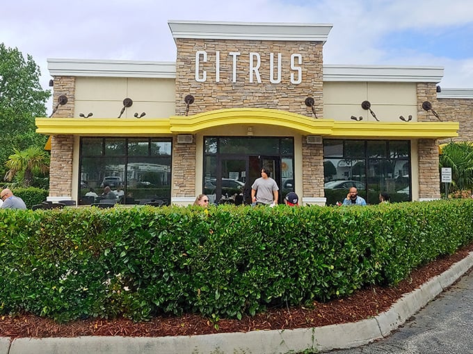 Citrus welcomes hungry visitors with its distinctive stone facade and cheerful yellow awning&mdash;like sunshine beckoning you to breakfast paradise.