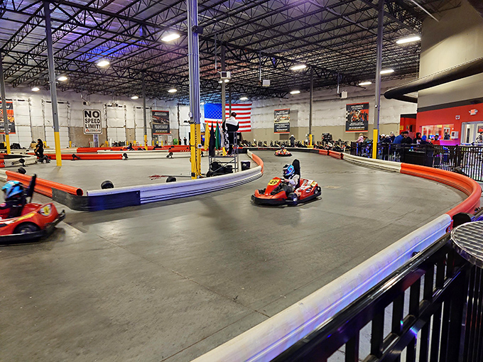 The sprawling indoor track at K1 Speed beckons speed demons of all ages. Where else can you legally drive this fast without a state trooper on your tail?