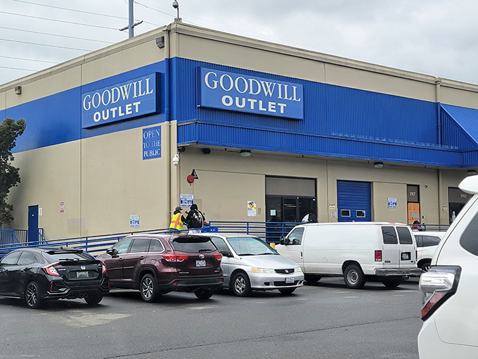 Blue awnings beckon bargain hunters to this unassuming warehouse in SODO, where everyday treasures await discovery at rock-bottom prices.
