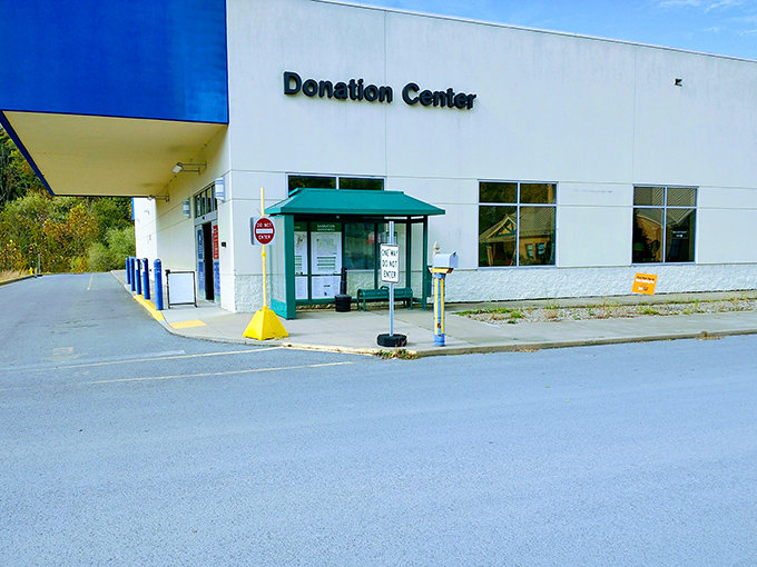The iconic blue facade of Goodwill in Morgantown stands like a beacon for treasure hunters. Second-hand shopping never looked so inviting!