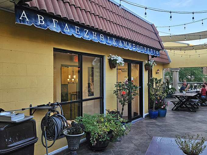 The iconic blue and white Parthenon Gyros storefront stands proudly on State Street, like a little slice of Santorini dropped into downtown Madison.