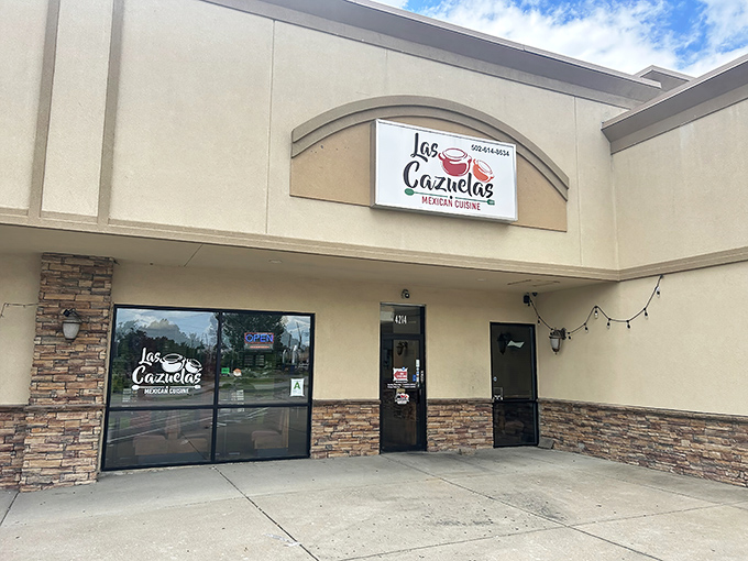 Las Cazuelas welcomes hungry travelers with its unassuming exterior. Sometimes the best culinary treasures hide in plain sight.