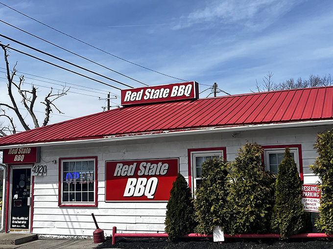 The little white building with the bright red roof isn't trying to be fancy&mdash;it's too busy perfecting what matters: smoke, meat, and Kentucky hospitality.