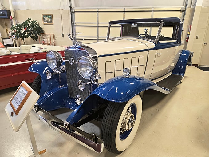 This burgundy classic with its elegant lines and gleaming details reminds us of when cars were built to turn heads, not just navigate traffic.