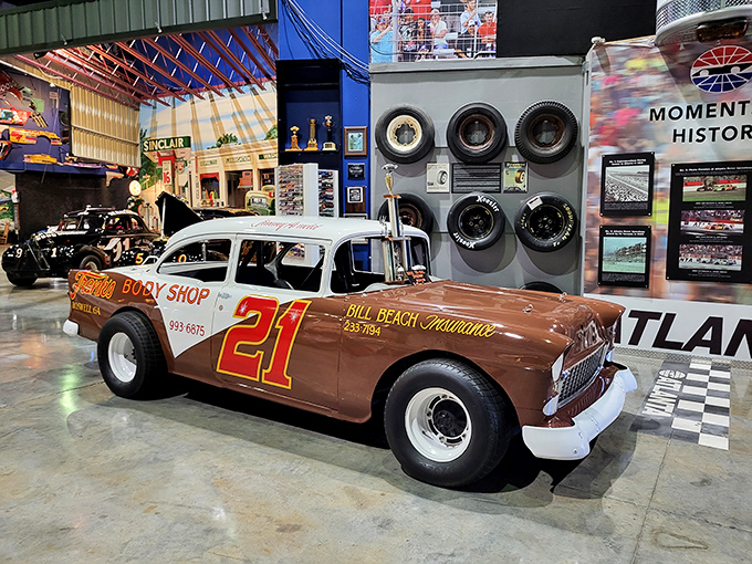 This 1956 Chevy race car #21 represents the era when weekend warriors raced what they drove to work on Monday&mdash;just with the hubcaps removed.