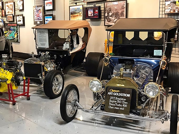 T-Roadsters that look ready to race at Bonneville. These stripped-down speed machines represent hot rodding in its purest form.