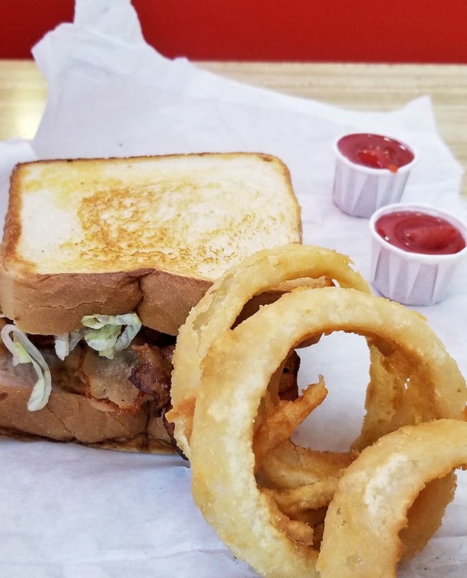 A sandwich so honest it should run for office&mdash;toasted bread, crisp lettuce, and the kind of simplicity that makes you wonder why anyone complicates food.