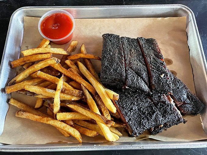 Simple perfection: brisket and fries. Sometimes the classics need no embellishment, just execution that borders on the spiritual.