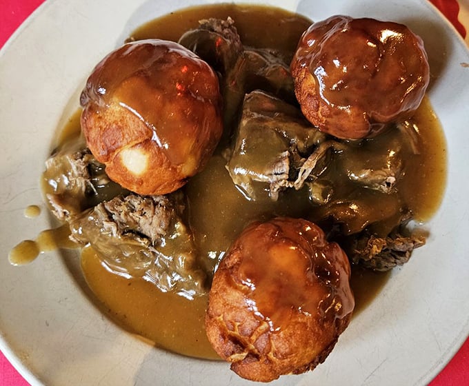 Sour beef and dumplings – Baltimore's German heritage on a plate, swimming in a gravy that could make your grandmother weep with joy.
