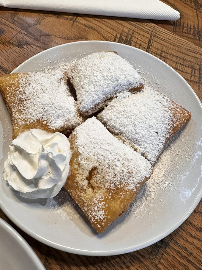 Beignets that would make New Orleans proud&mdash;pillowy squares of fried perfection wearing powdered sugar like they're dressed for a fancy occasion.