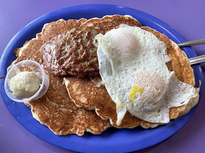 Pancakes that require no filter&mdash;just pure, fluffy satisfaction topped with an egg that's sunny-side perfect.