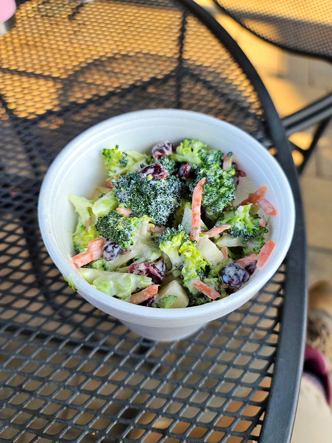 This broccoli salad is the equivalent of showing up to a rock concert in a tuxedo&mdash;surprisingly appropriate and unexpectedly delightful.