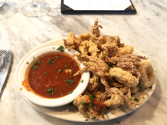 Golden-fried calamari that's crispy on the outside, tender within&mdash;the kind that makes you wonder why you ever settled for rubbery rings elsewhere.