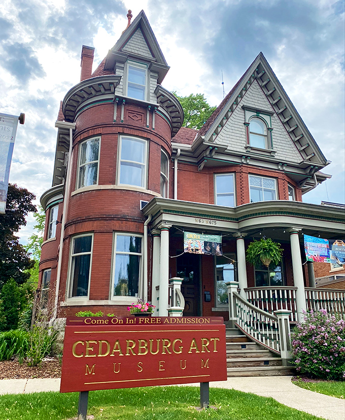 The Cedarburg Art Museum's Victorian splendor houses creativity in a building that's a masterpiece itself. Even the porch plants look curated.