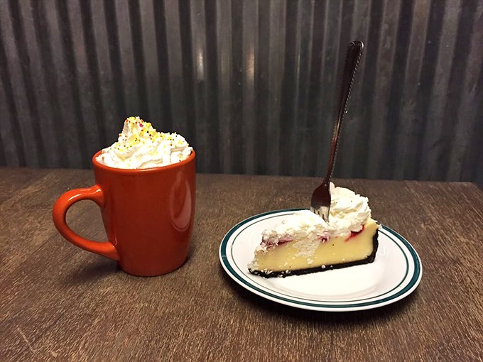A slice of cheesecake so perfect it deserves its own Instagram account. Paired with that whipped cream-topped coffee, it's a dynamic duo of deliciousness.