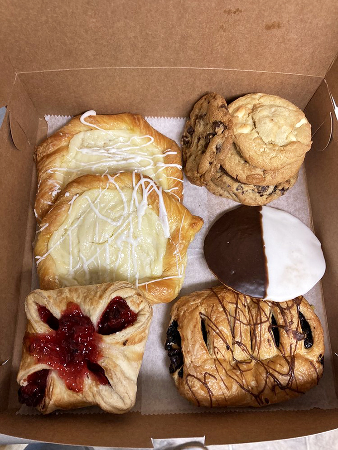 Sweet indecision in a box&mdash;from cherry-filled Danish to chocolate-drizzled pastries, this is the kind of problem you want to have.