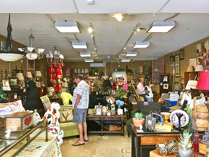Treasure hunters in their natural habitat. The concentration on these shoppers' faces rivals chess grandmasters contemplating their next move. 