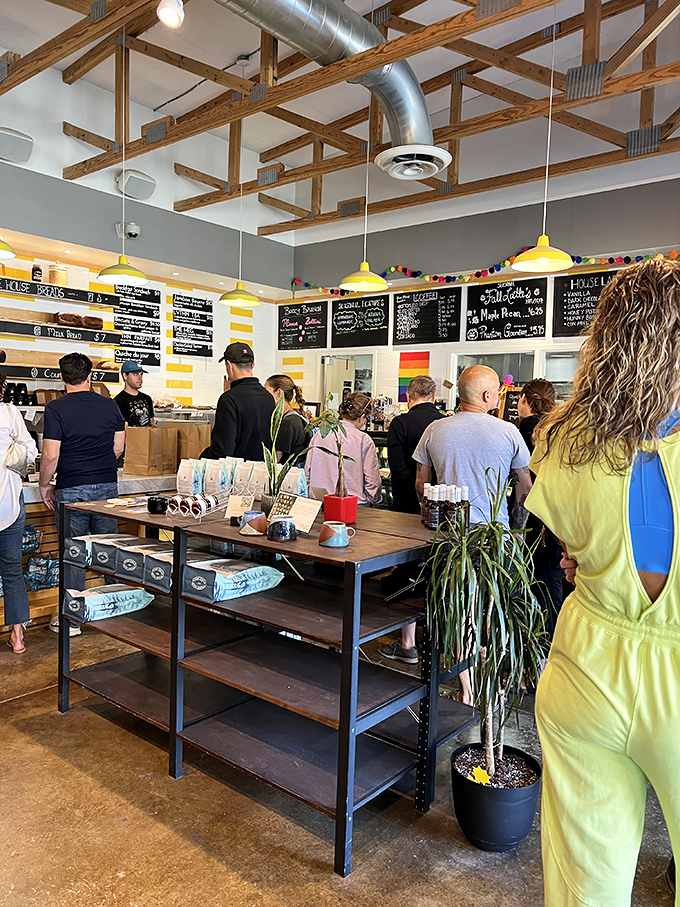 The weekend line at Leviathan moves with the determined patience of people who know great things come to those who wait for superior pastry.