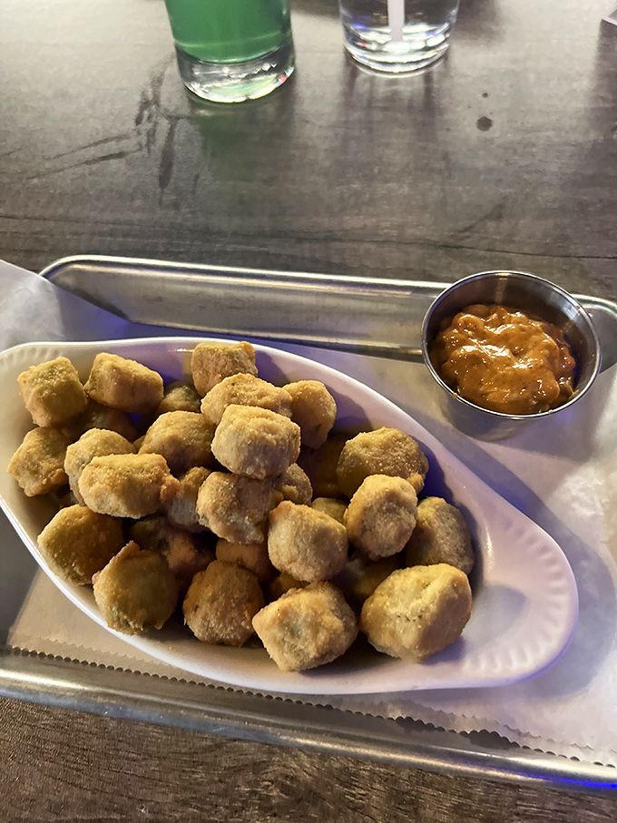 Fried okra that converts skeptics with each crunchy, non-slimy bite&mdash;the gateway vegetable for those who claim they don't like vegetables.