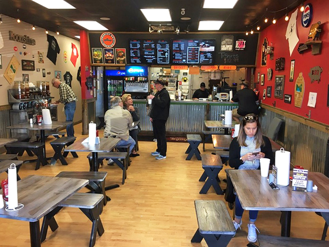 The ordering counter becomes a pilgrimage site for barbecue devotees seeking salvation in the form of perfectly smoked meats.