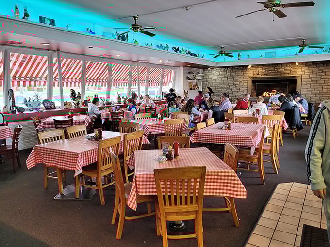 The dining room hums with the universal language of satisfaction&mdash;the sound of people too busy enjoying their food to check their phones.