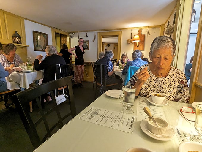 Dining at Pickity Place is a multi-generational affair. The intense focus on that soup tells you everything you need to know about the quality.