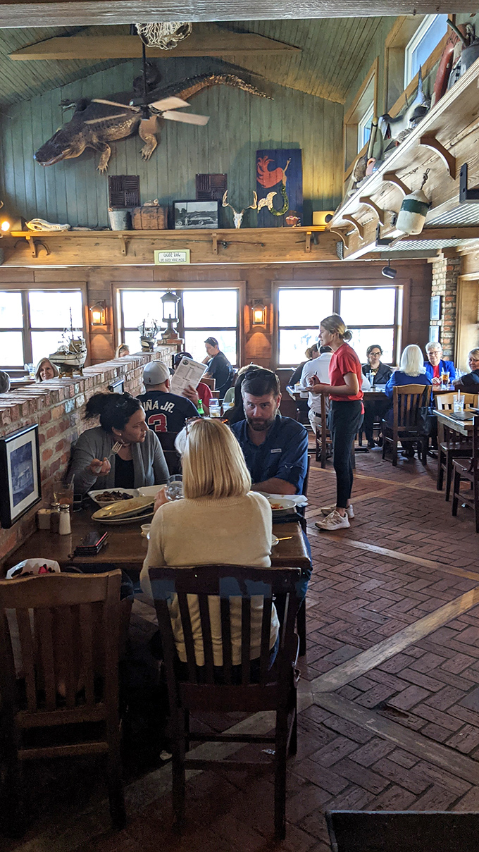 Look closely&mdash;that's the face of pure seafood contentment happening at every table, under the watchful gaze of local wildlife taxidermy.