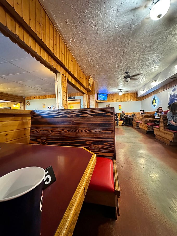 Wooden booths that have heard a thousand stories and held a thousand elbows, creating the perfect backdrop for memory-making meals.