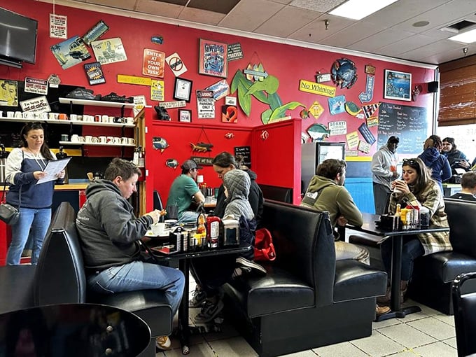 Where strangers become friends over the universal language of "pass the syrup." The bustling dining room captures that perfect morning energy we all crave.
