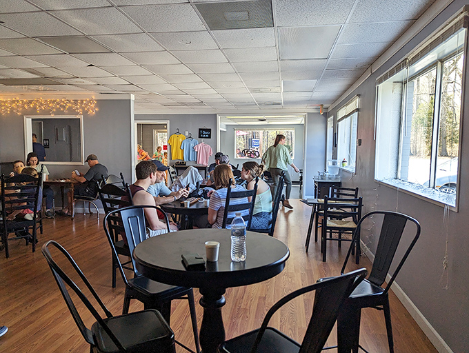 Community happens around these tables. Ice cream isn't just dessert; it's the social glue that brings strangers together in sweet solidarity.
