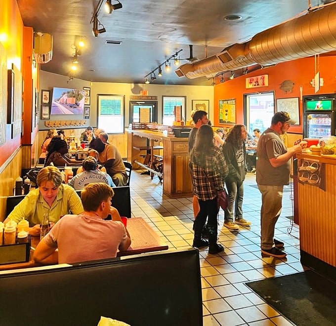 The diverse crowd at B.T.'s proves great barbecue transcends all demographics. Smoke is the universal language of deliciousness.