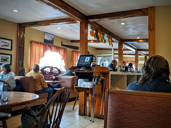 Where locals gather to solve world problems over eggs and toast, proving that the best town meetings happen unofficially over breakfast.