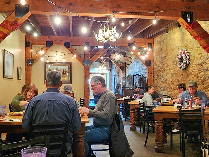 The dining room buzzes with the universal language of satisfaction&mdash;the quiet murmurs and nods that say "this was worth the drive."