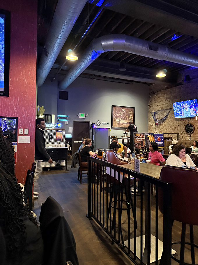 Exposed brick, industrial ceilings, and happy diners create the perfect urban backdrop for seafood indulgence in the heart of Indianapolis.