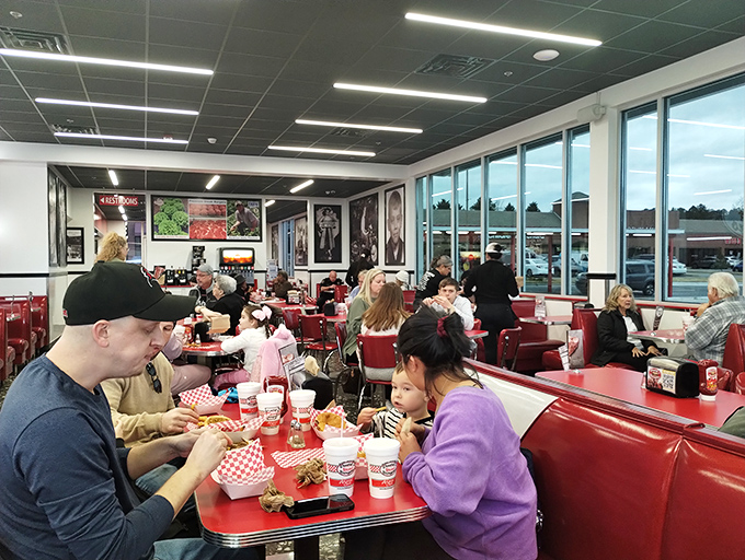 Watching strangers enjoy their burgers in silent reverence is like being at church, except the hymns are "mmms" and "ahhhs."