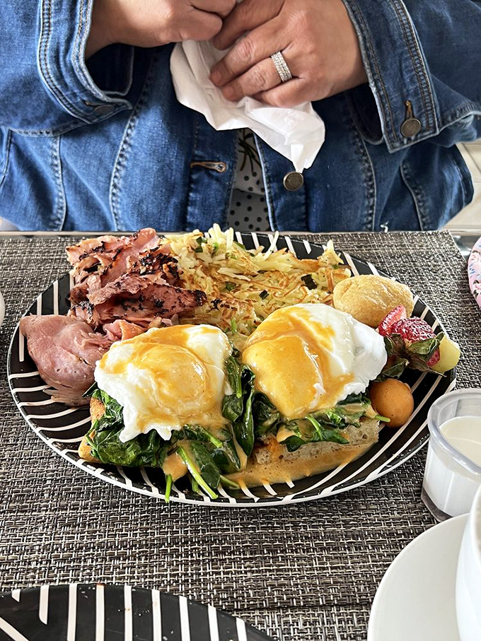 Eggs Benedict that would make the Pope himself convert to the Church of Brunch. That hollandaise should be considered a religious experience.