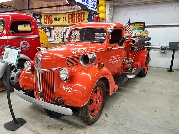 This fire-engine red Ford truck didn't just fight fires &ndash; it ignited imaginations and served communities with the same reliability as your favorite diner.