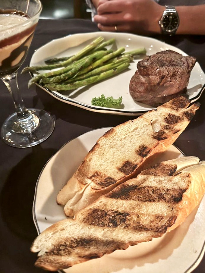 Grilled bread that's not an afterthought but a supporting actor worthy of its own award. Those char marks are nature's flavor tattoos.