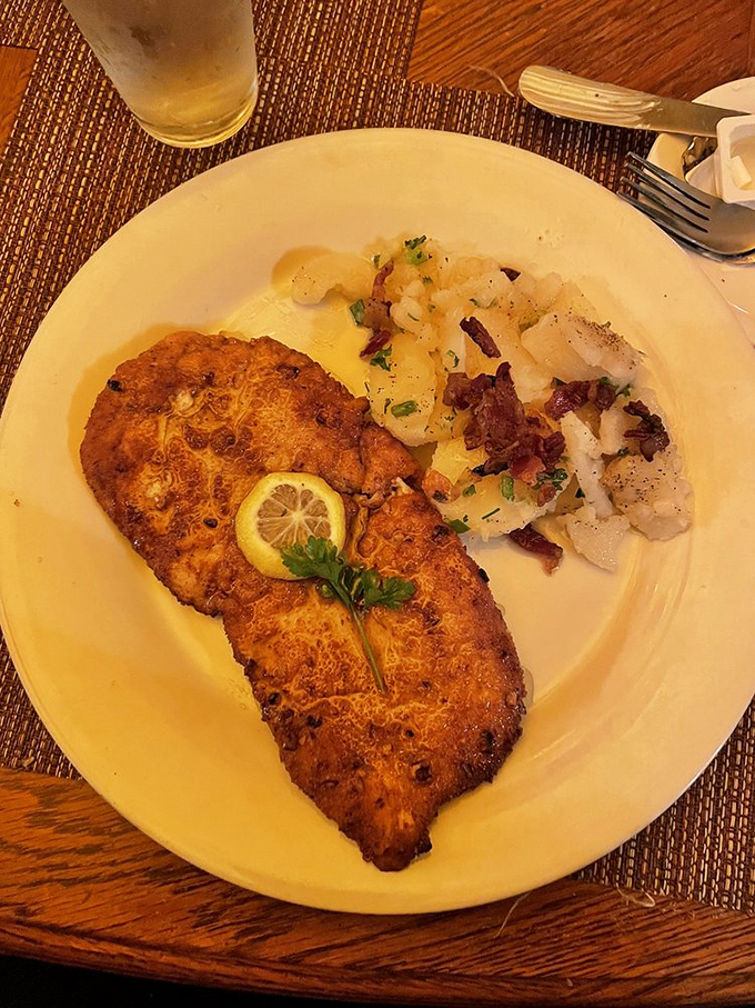 Honey Pecan Chicken Schnitzel with those glorious potatoes&mdash;proof that German cuisine can flirt with Southern flavors and create a beautiful cross-cultural romance.