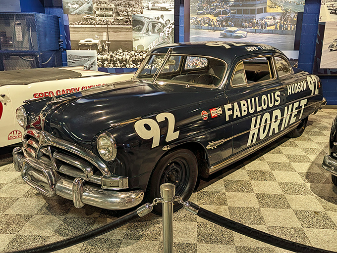 The "Fabulous Hudson Hornet" looks ready to roar back to life. Before NASCAR was NASCAR, this beauty was already making history.